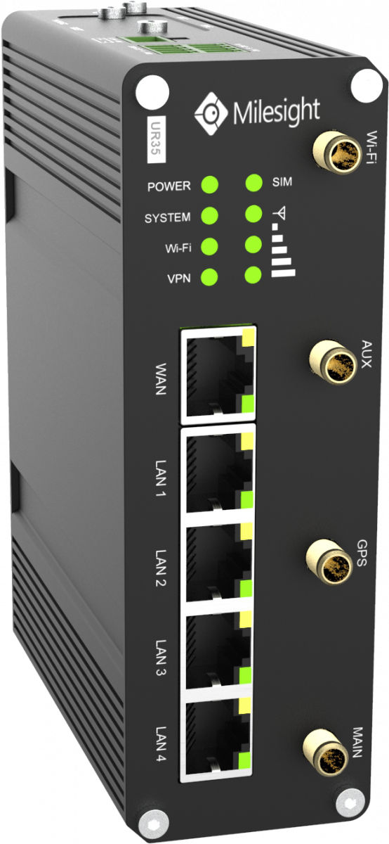 Milesight IoT Ind. Cellular Router UR35 GPS PoE Wi-Fi | LoRA-IoT ...